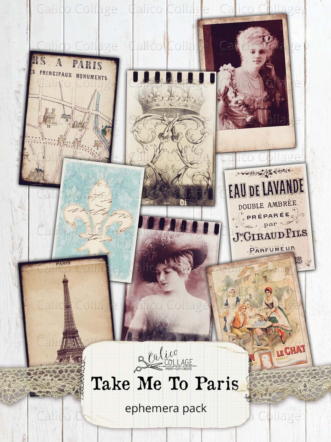 French Junk Journal Ephemera Pack Vintage Paris Small - Etsy
