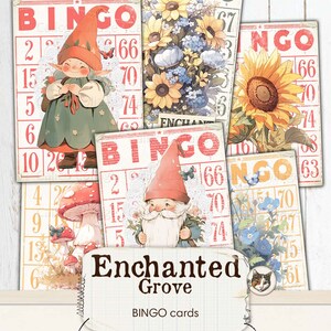 Bingo Cards Junk Journal Printable, Gnome Ephemera Cards, Digital ...