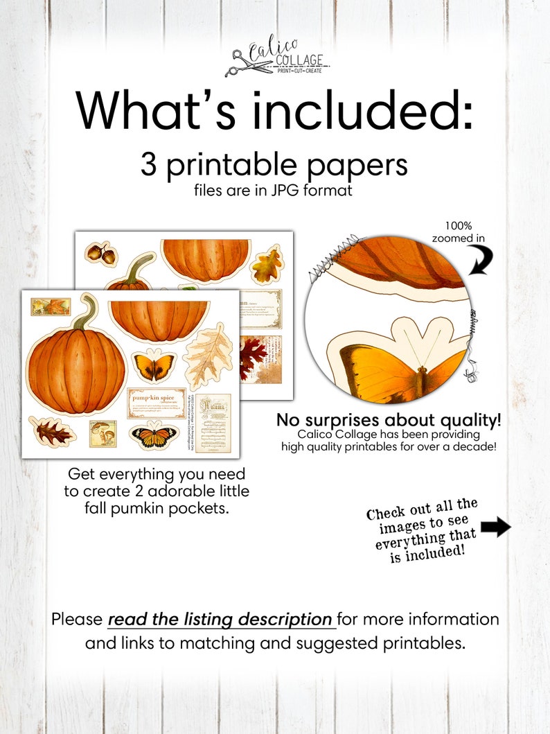 Fall Junk Journal Pockets, Autumn Ephemera, Pumpkin Pockets, Fall ...