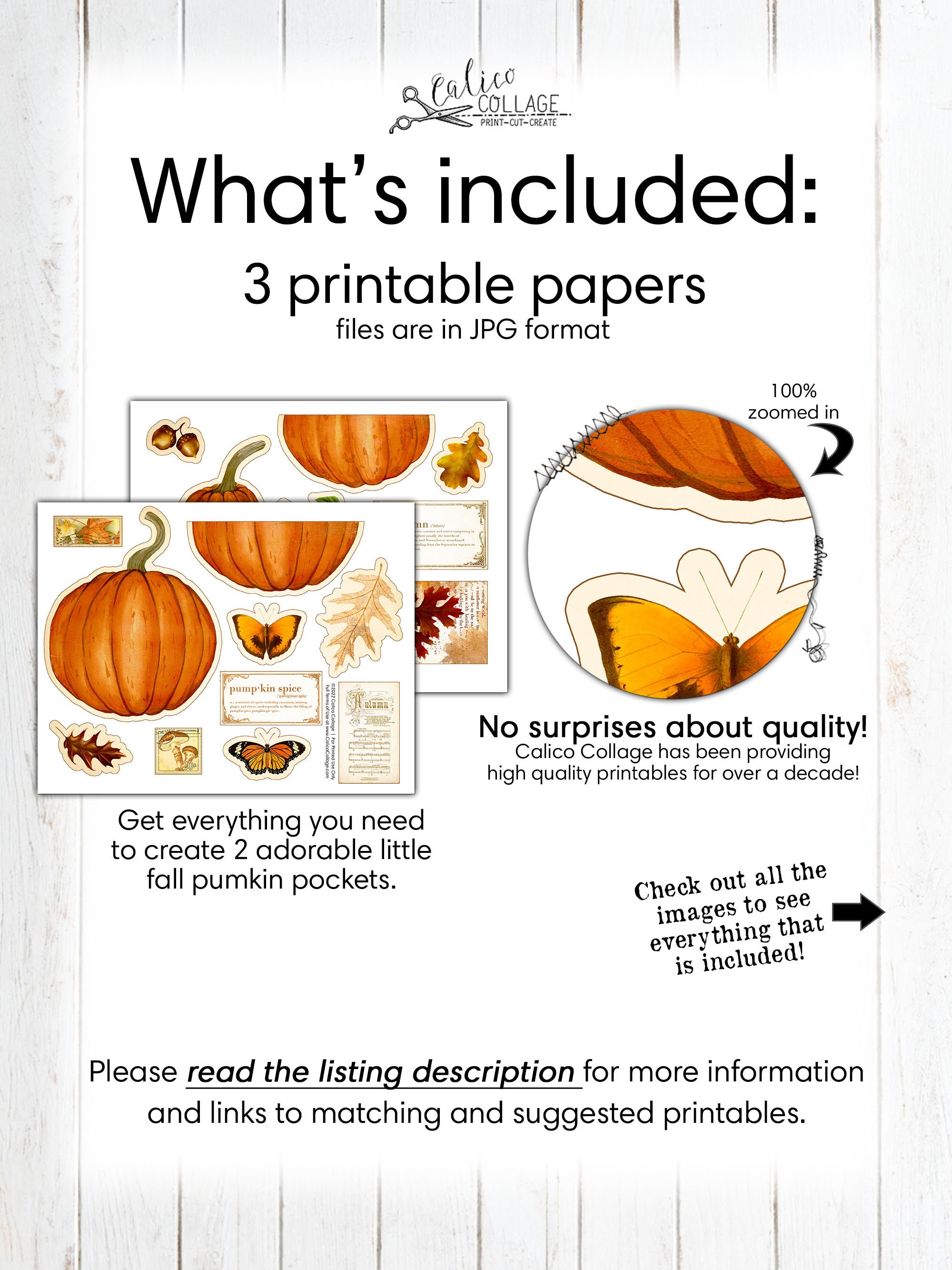 Fall Junk Journal Pockets, Autumn Ephemera, Pumpkin Pockets, Fall ...