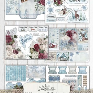 Printable Winter Junk Journal Kit, Winter Melody Ephemera Pack, Vintage ...