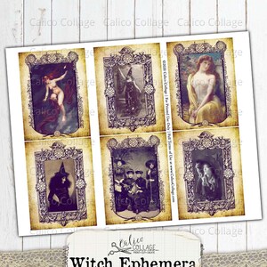 Witch Ephemera Printable Junk Journal Ephemera Cards, Journal Supplies ...