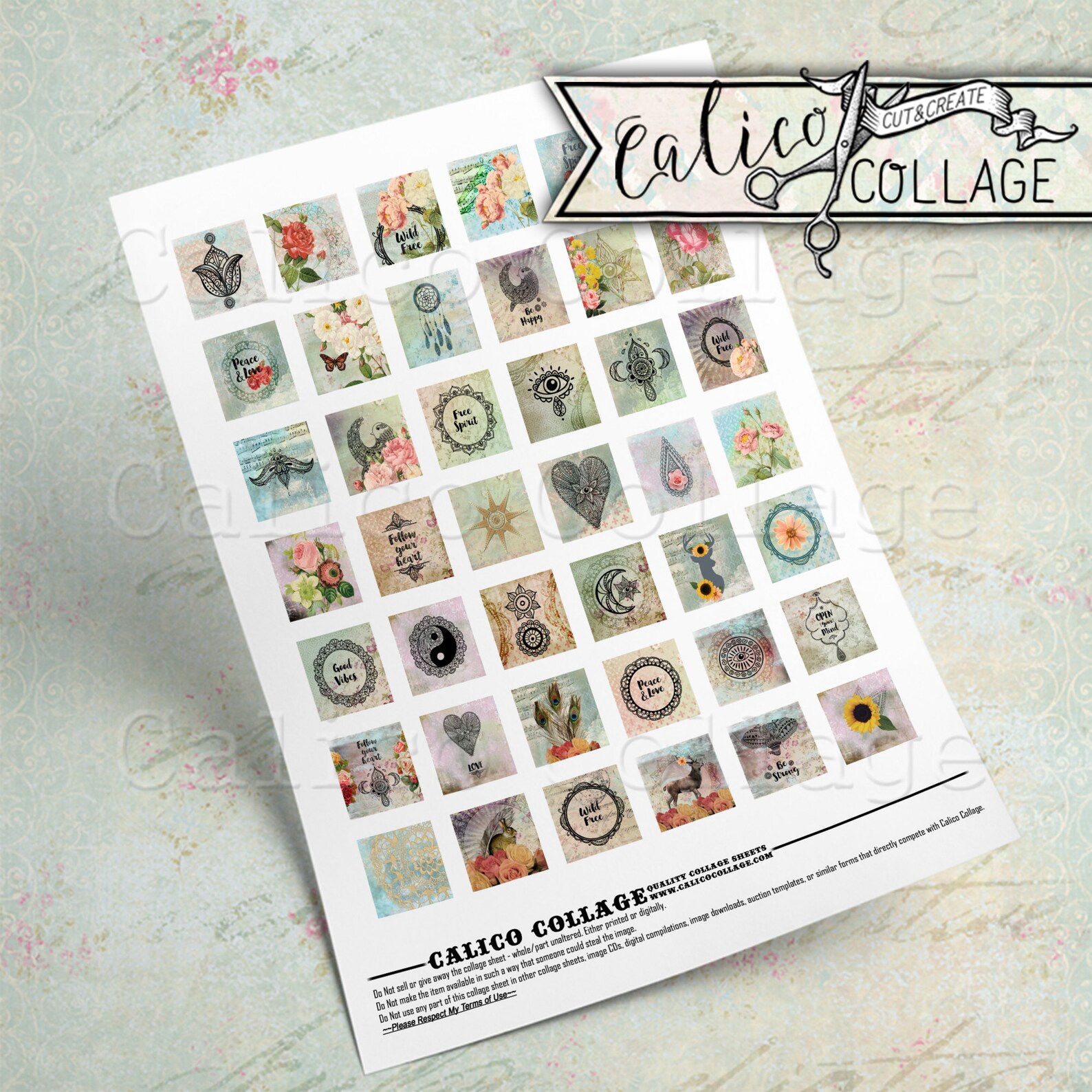 Printable Simply Boho Ephemera Pack, Bohemian Images, Jewelry Images ...
