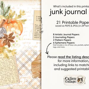 Autumn Spice Junk Journal Kit, Fall Junk Journal, Digital Download ...