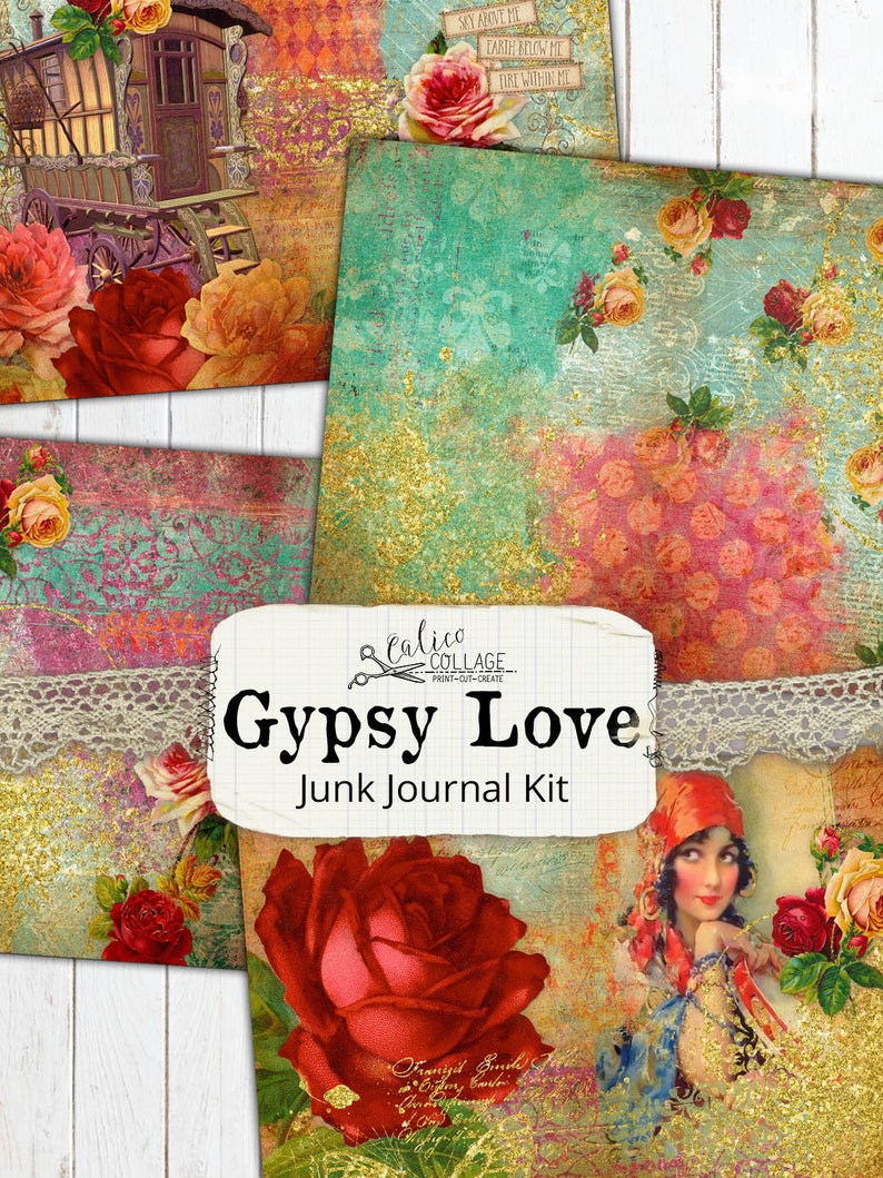 Junk Journal Kit Gypsy Love Printable Boho Journal Ephemera - Etsy