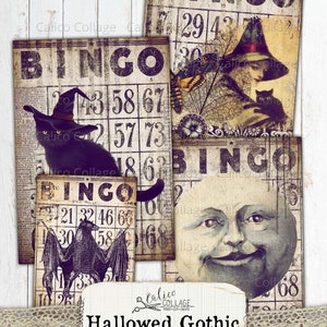Printable Halloween Bingo Cards, Junk Journal Ephemera Pack, Scrapbook ...