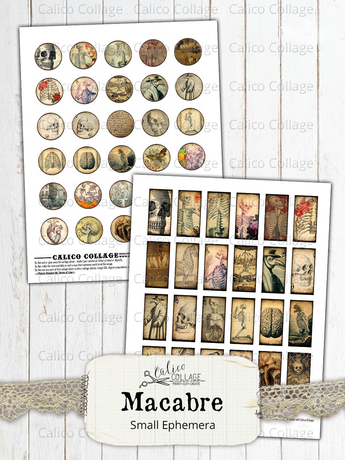 Printable Macabre Ephemera Pack Junk Journal Kit, Vintage Gothic, Dark ...