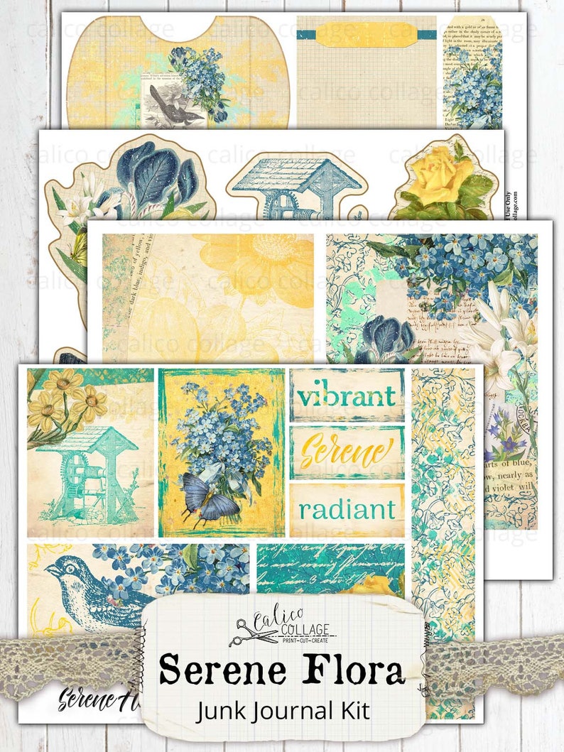 Printable Junk Journal Kit Floral Botanical Junk Journal | Etsy