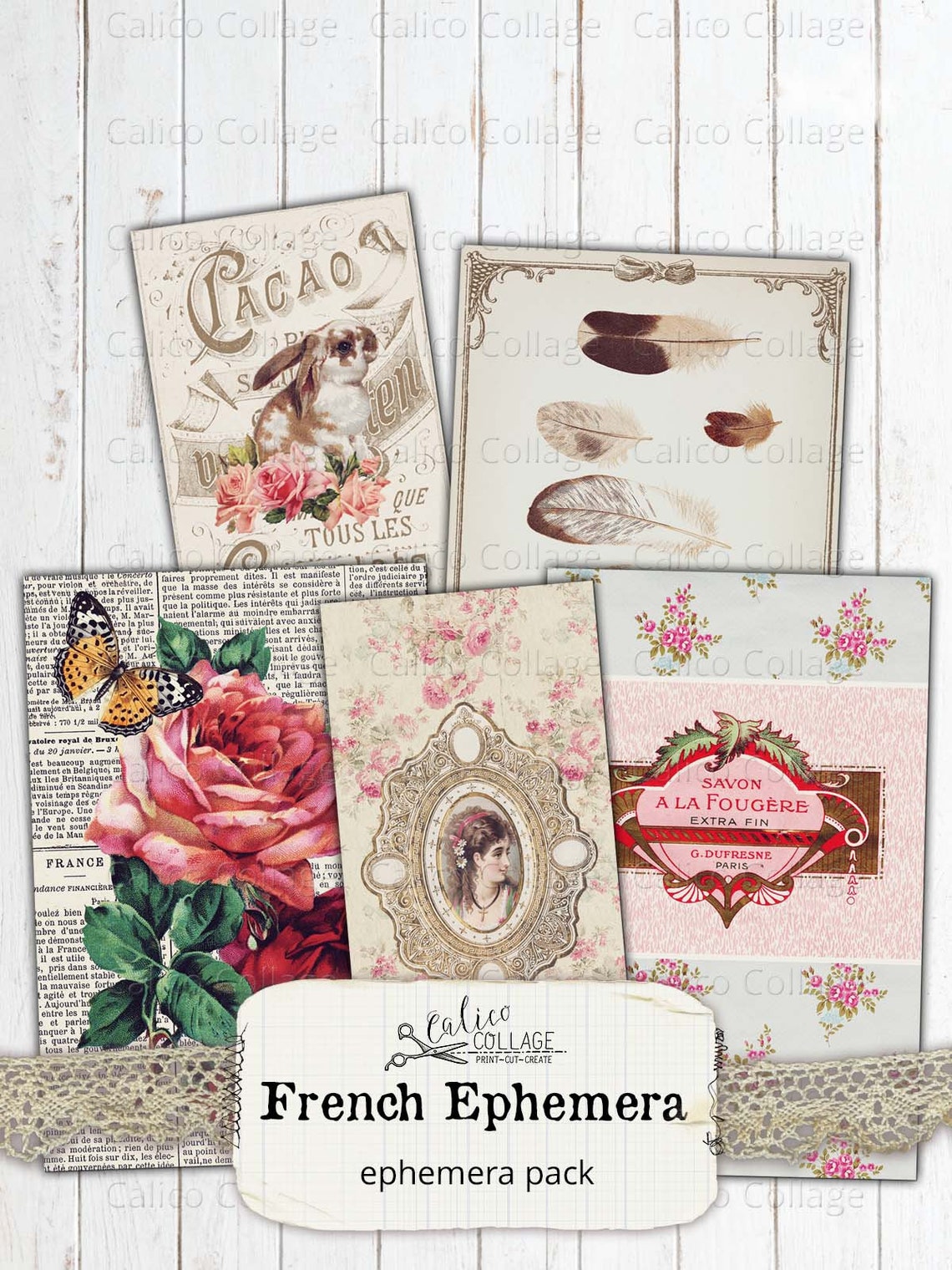 French Ephemera Pack Vintage French Junk Journal Kit French | Etsy