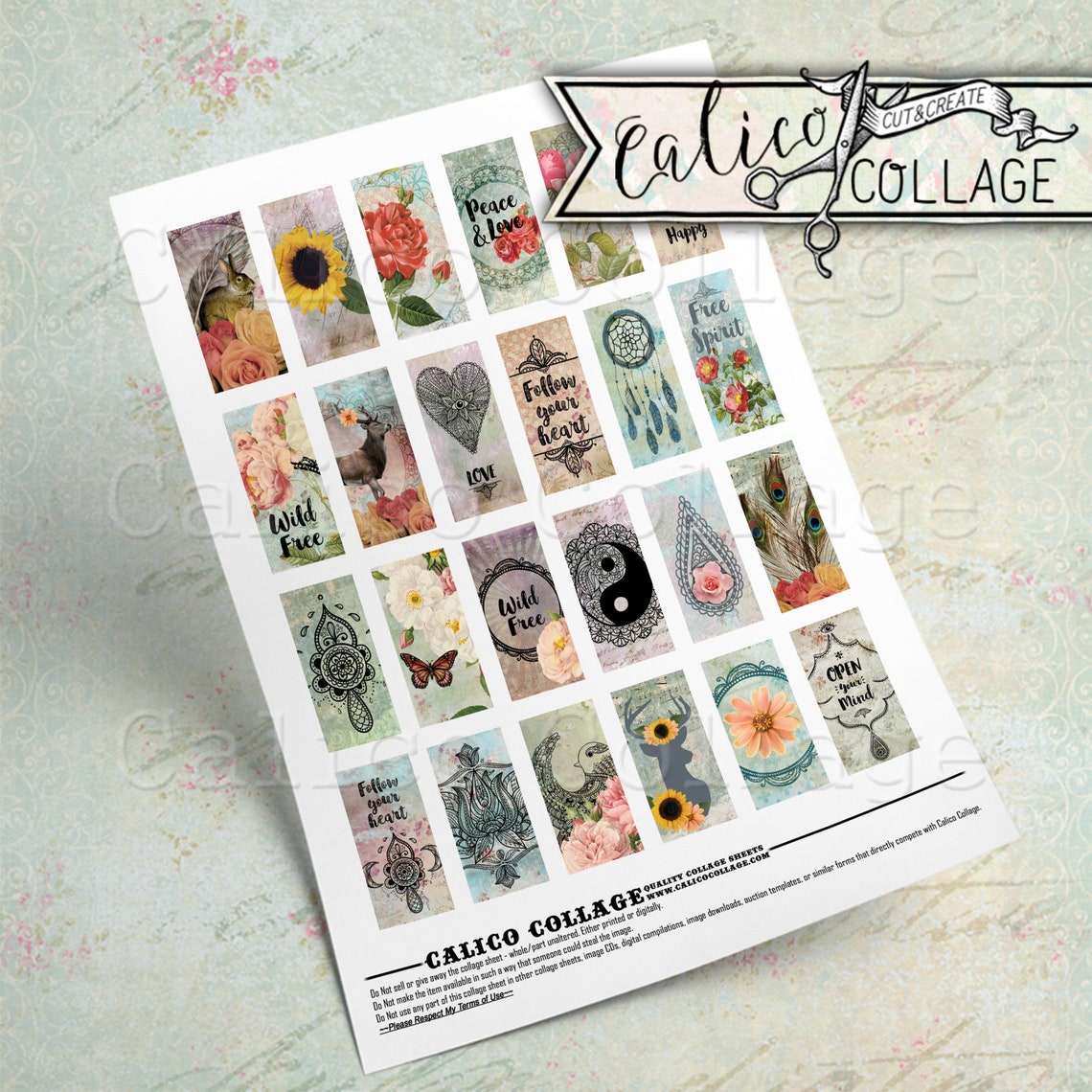 Printable Simply Boho Ephemera Pack, Bohemian Images, Jewelry Images ...