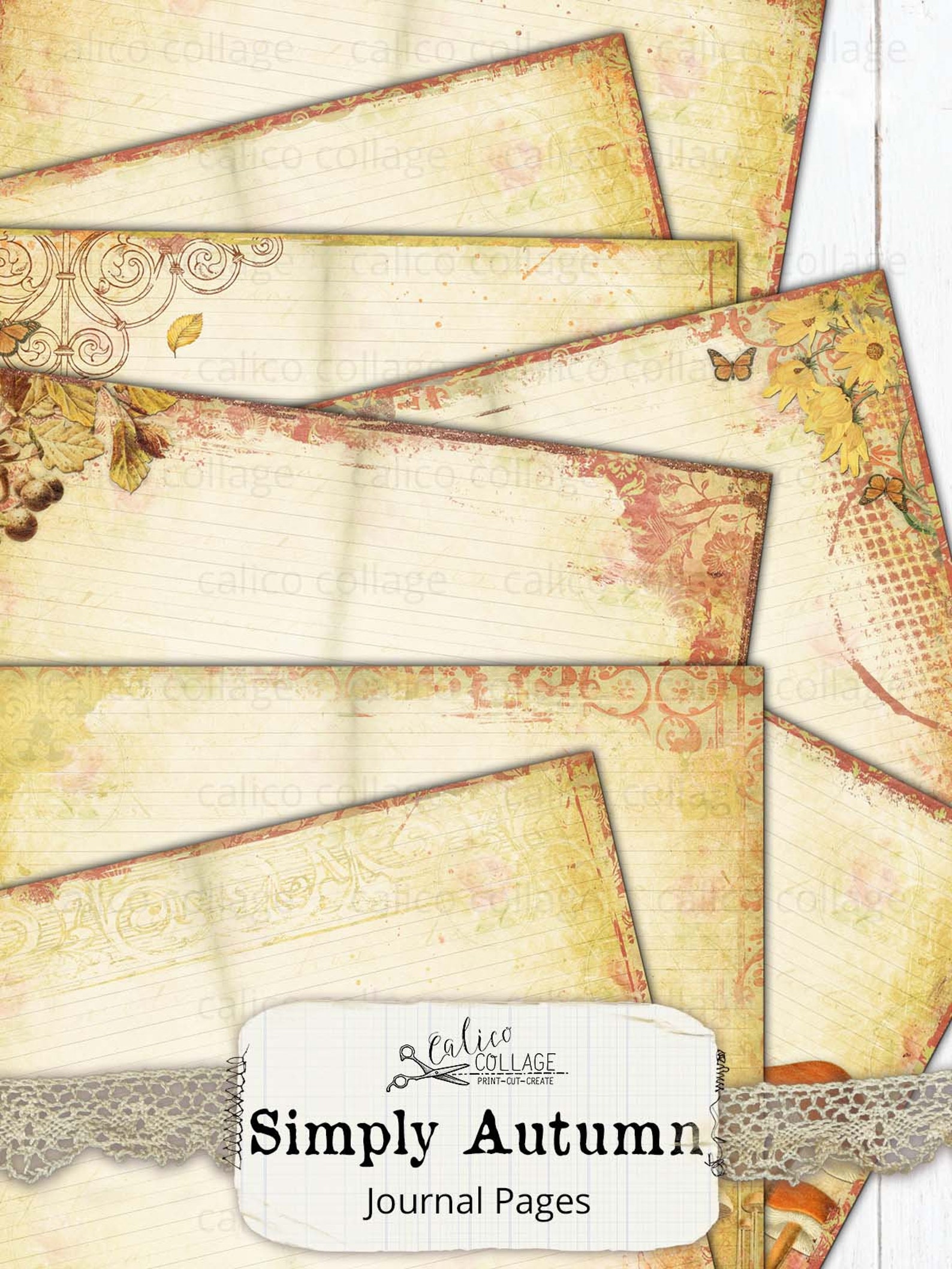 Autumn Junk Journal Pages, Papers, Fall Ephemera, Journal Supplies ...
