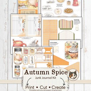 Autumn Spice Junk Journal Kit, Fall Junk Journal, Digital Download ...