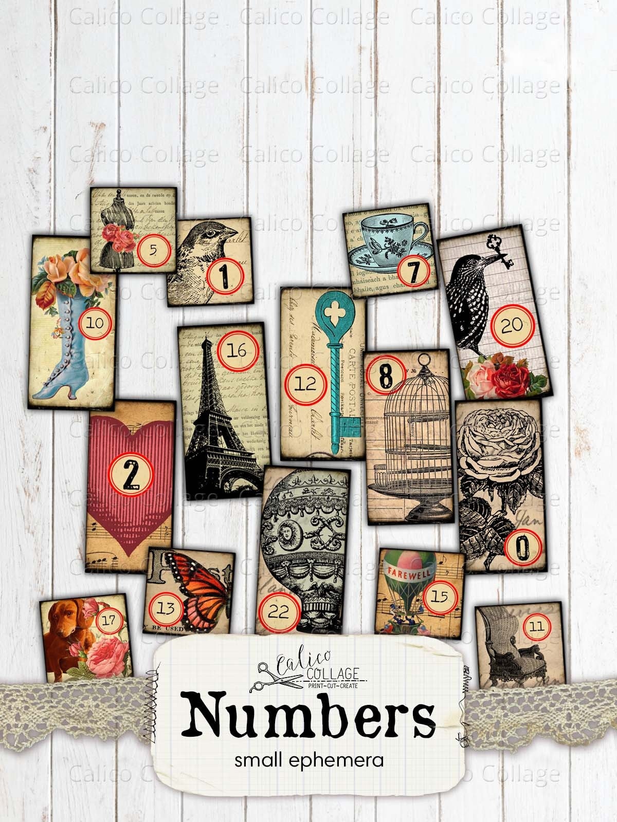 Numbers Collage Sheet Ephemera Pack Digital Bullet Journal - Etsy