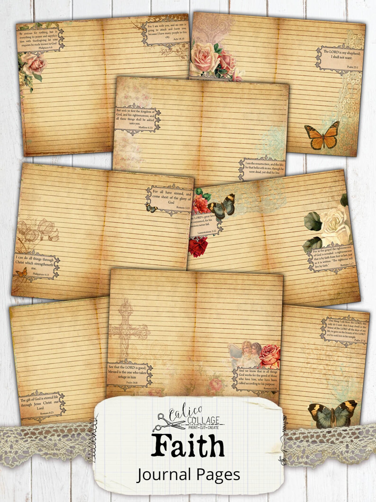 Faith Junk Journal Journaling Pages Prayer Journal Bible | Etsy