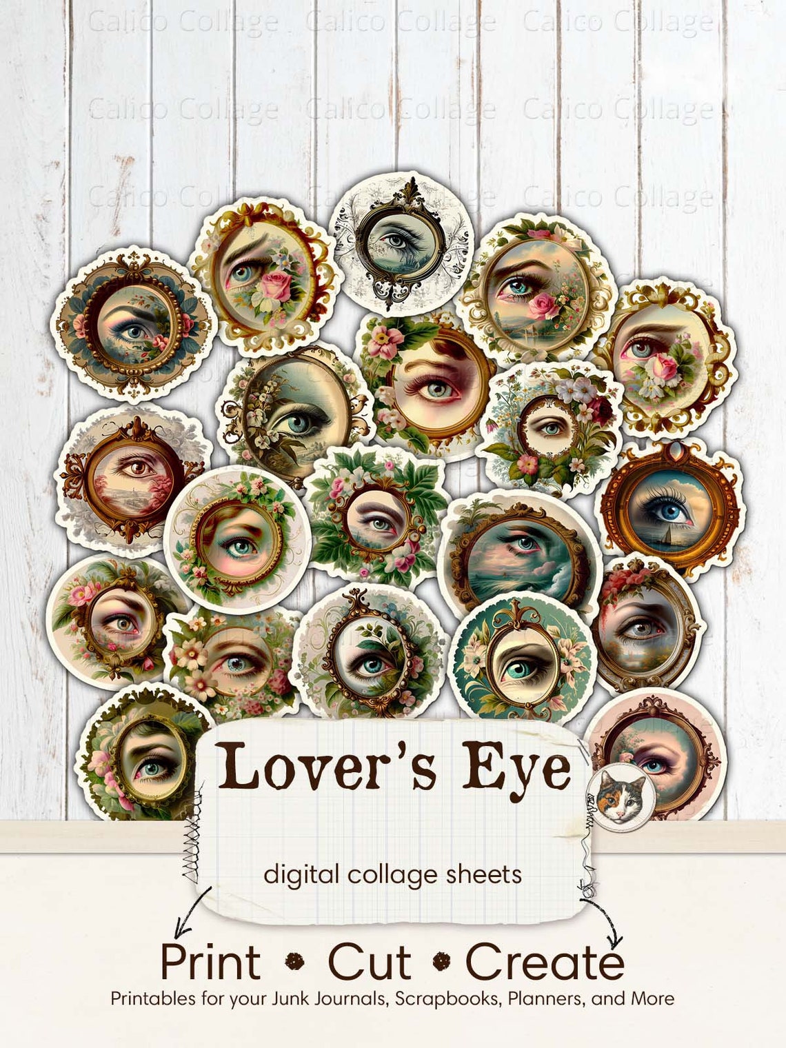 Lovers Eye Digital Download, Printable Lover's Eye Fussy Cuts ...