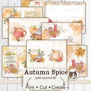 Autumn Spice Junk Journal Kit, Fall Junk Journal, Digital Download ...