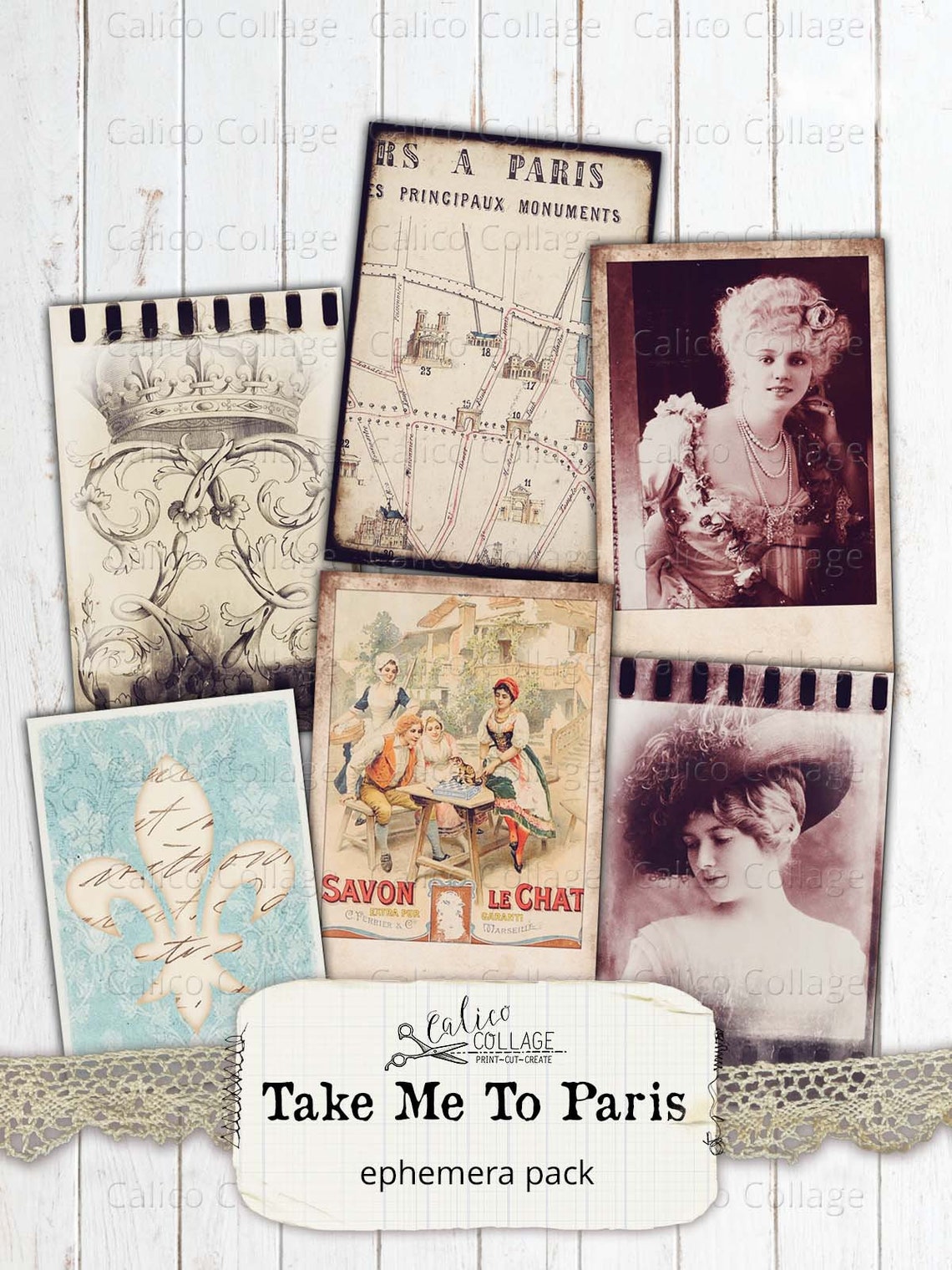 French Junk Journal Ephemera Pack Vintage Paris Small - Etsy