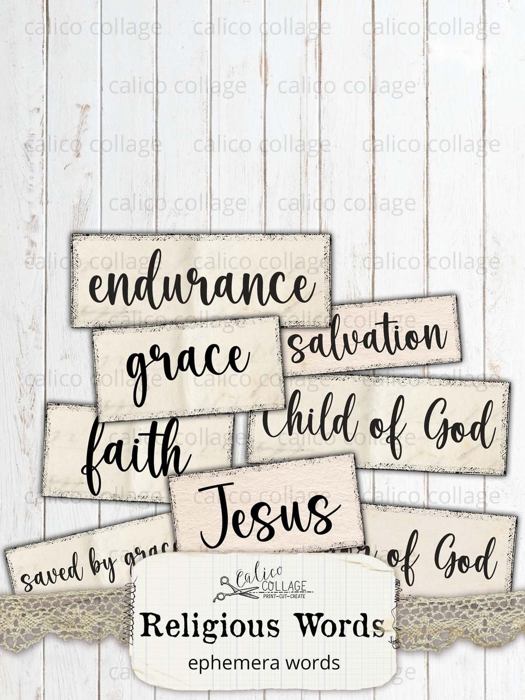 Religious Ephemera Words, Printable Bible Journaling, Devotional Bullet ...