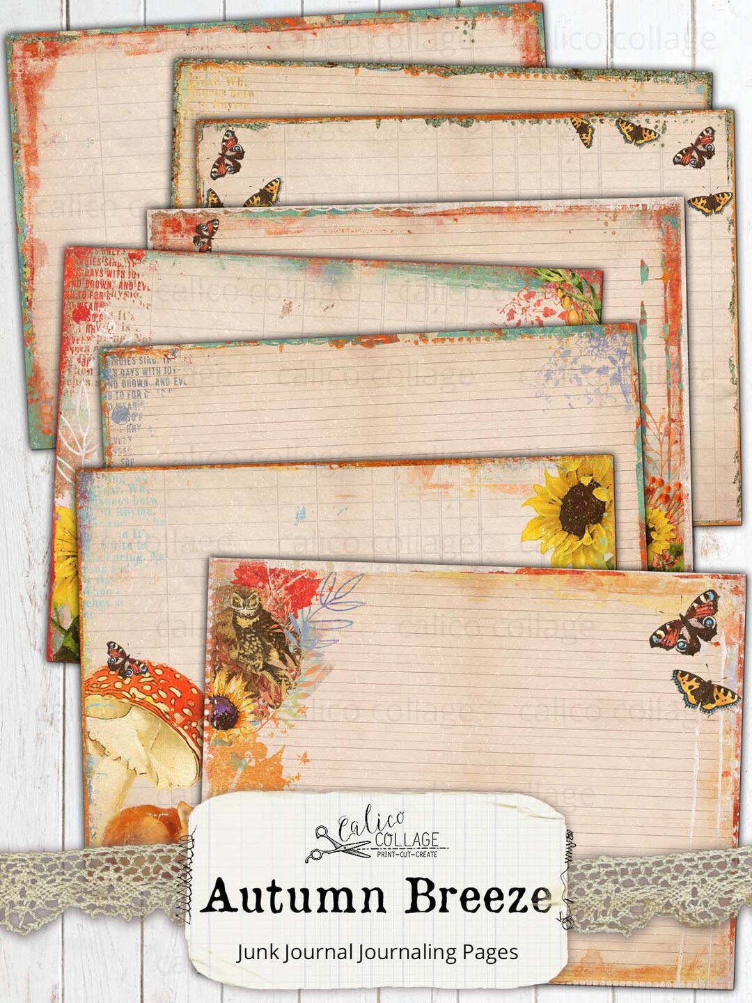 Autumn Junk Journal Journaling Pages, Paper, Fall Ephemera, Journaling ...