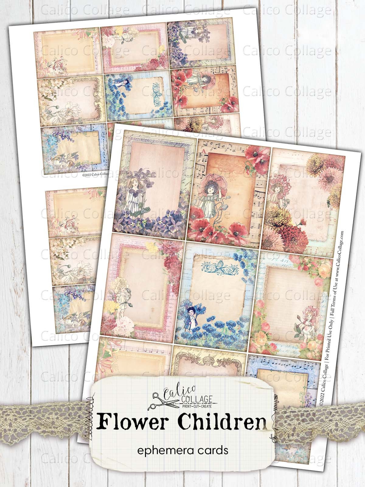 Flower Children Ephemera Pack Vintage Floral Junk Journal - Etsy
