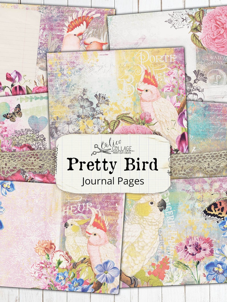 Pretty Bird Junk Journal Kit, Junk Journal Pages - Etsy