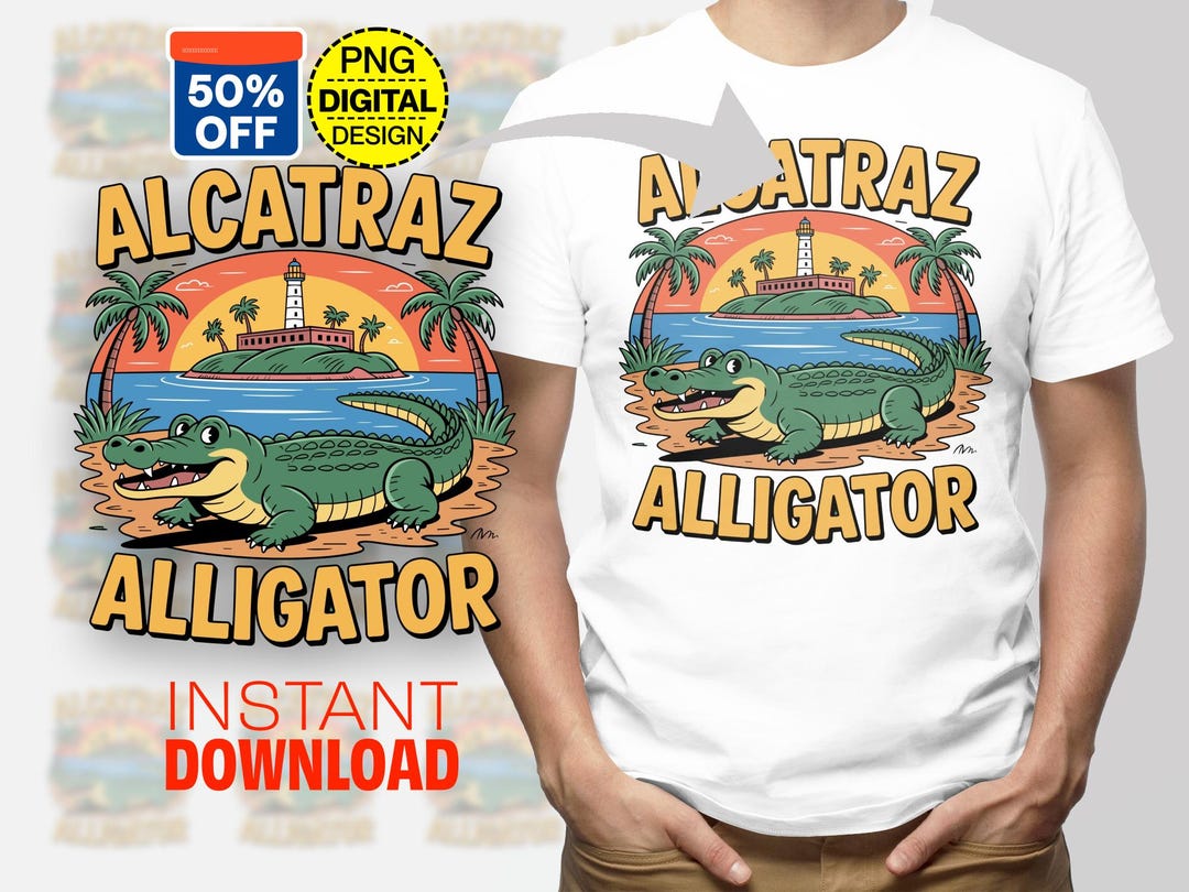 Funny Alligator Alcatraz SVG, Trendy Everglades Gator PNG, Digital ...