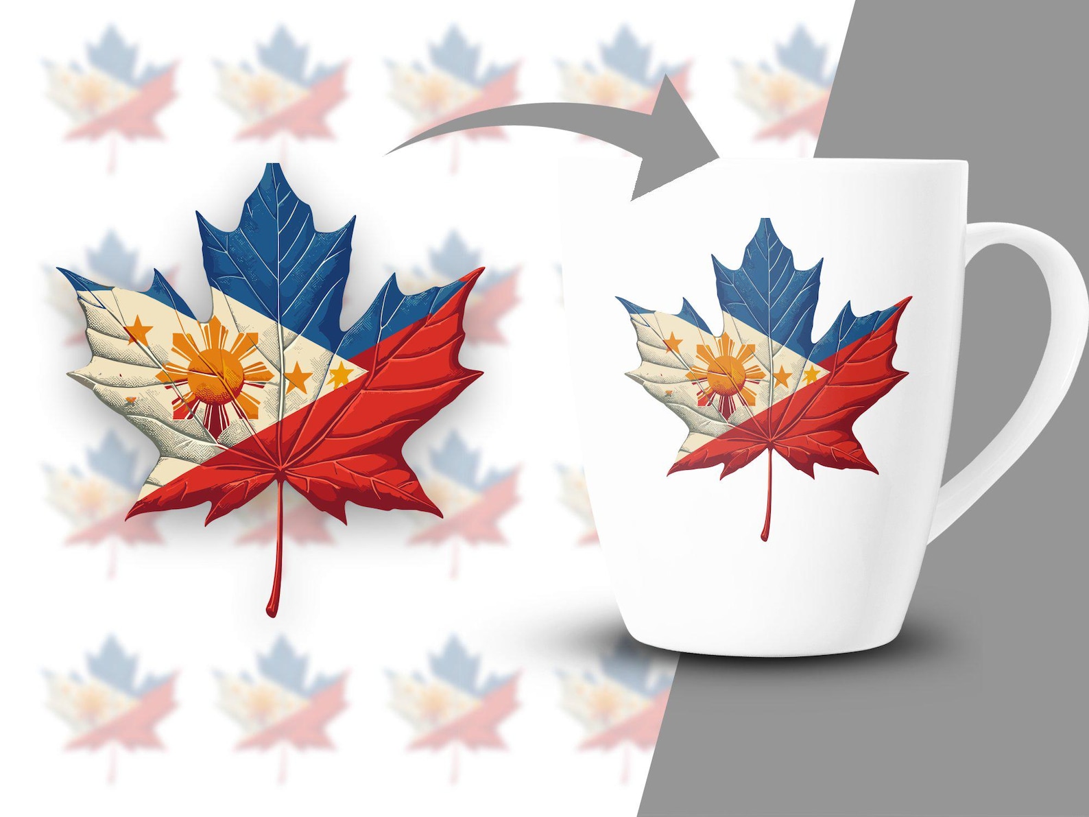 Philippines Flag Design Leaf Svg and Pngfile, Digital Filipino Maple ...
