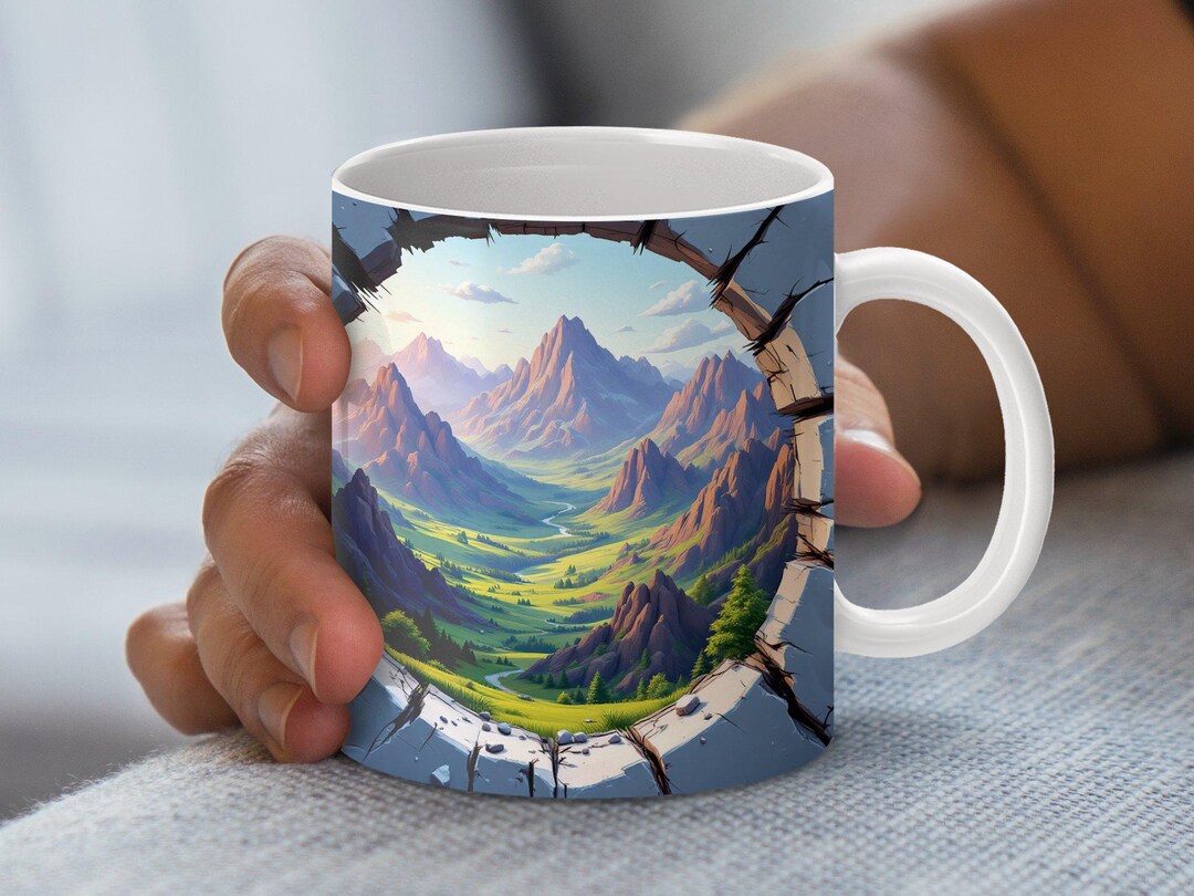 Scenic Mountain View Digital Download PNG File, Fantasy Landscape ...