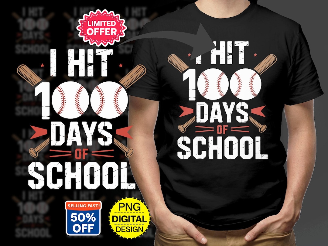 100 Days of School Png 2026, Digital Download, Baseball SVG, 100th Day ...