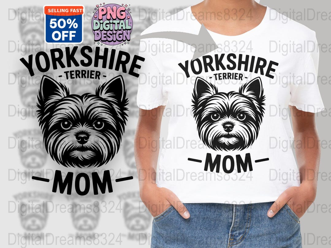 Yorkshire Terrier Mom Png Digital SVG, Dog Lover Gift, Pet Owner Art ...