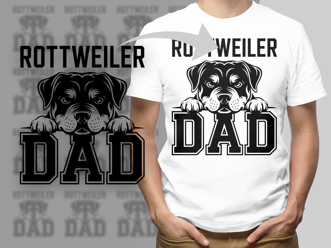 Rottweiler Dad SVG, Rottweiler PNG, Dog Dad Design, Dad Shirt Design ...