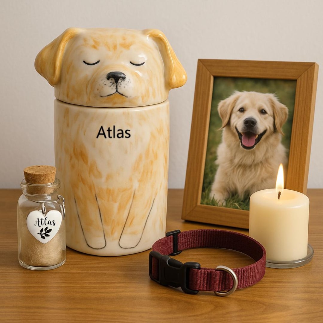 Personalized Dog Urn Custom Dog Urn Custom Pet Portrait Urn Dog ...