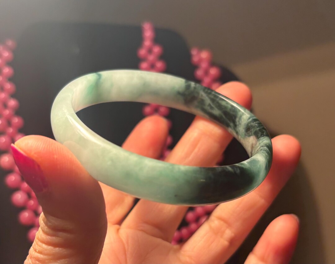 Natural Jade Bangle Bracelet With Inner Diameter 60mm and Width 12mm - Etsy
