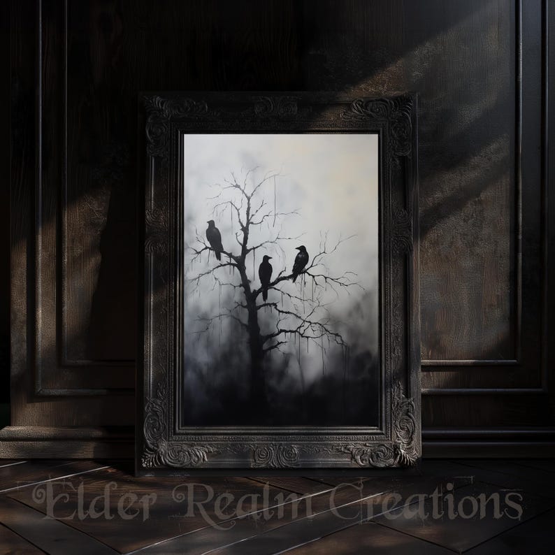 Ravens of the Dead Tree Digital Art for Download. Black Ravens ...