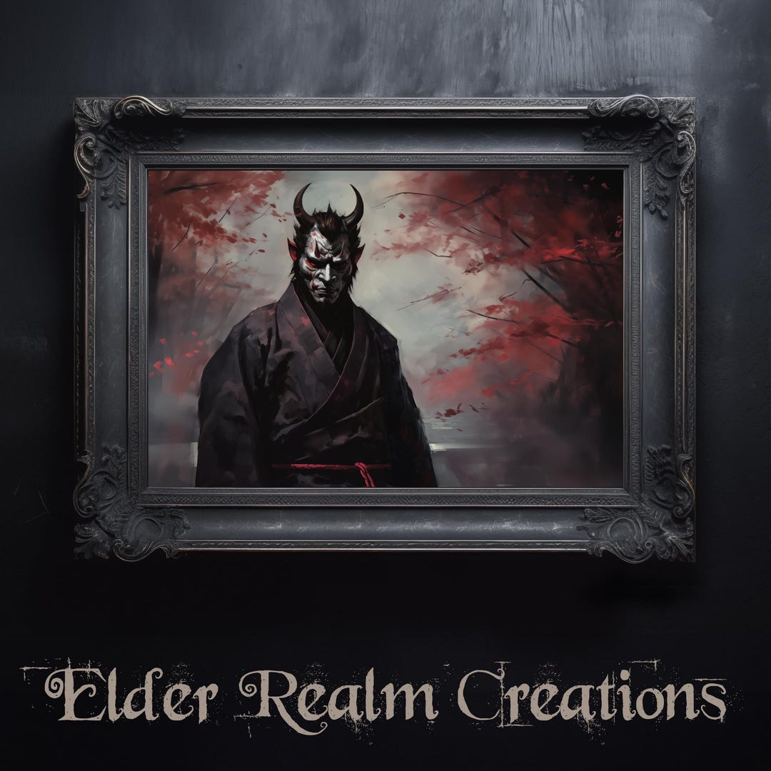 Oni of Cherry Garden # Digital Art for Download. Hannya Demon. Japanese ...