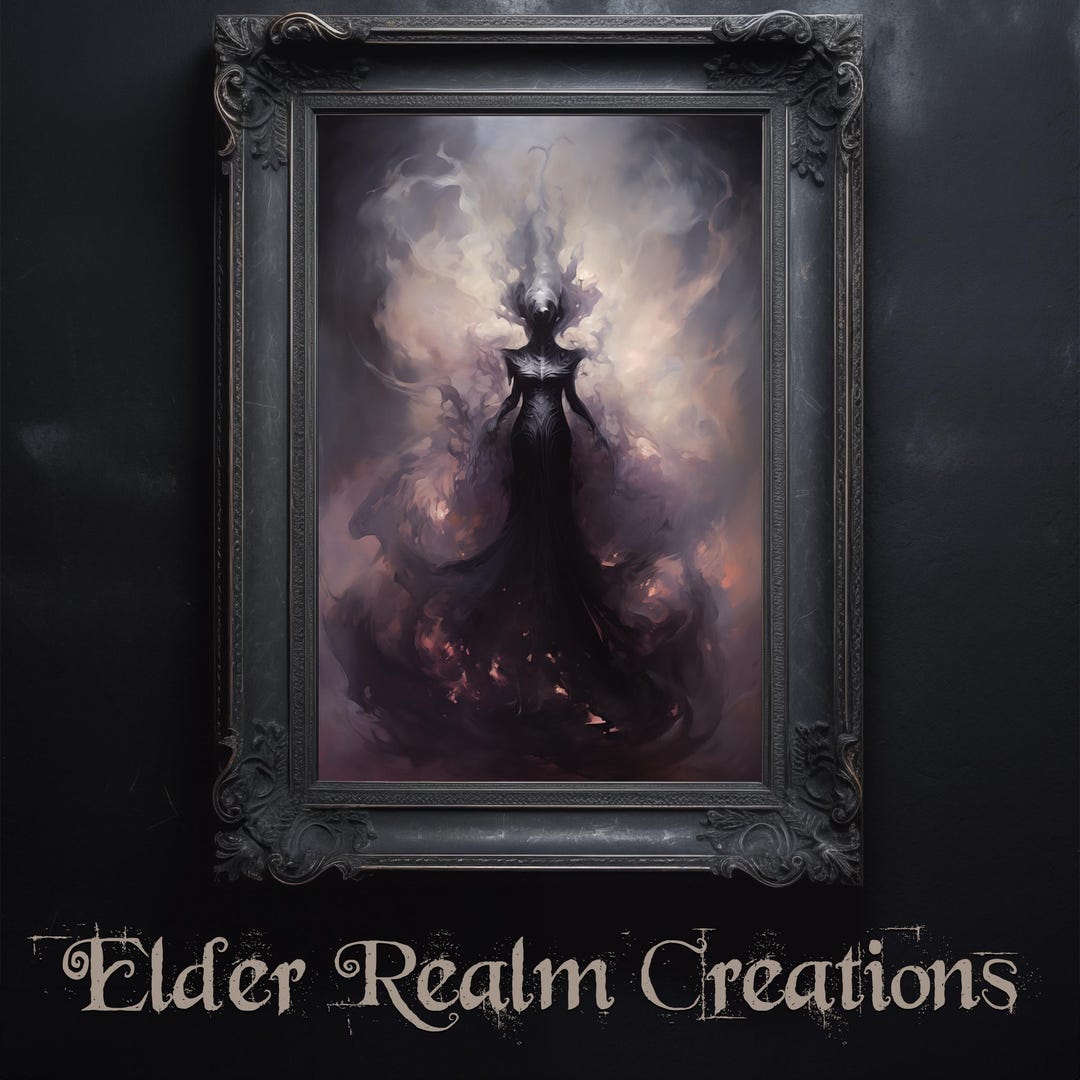 Mistress of the Void Digital Art for Download. Mystical Figure. Faceless Being. Victorian ...