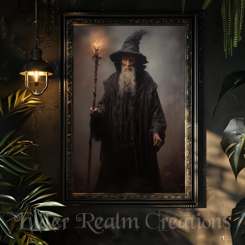Old Wizard # Digital Art for Download. Old Gray Wizard. Sorcerer With ...