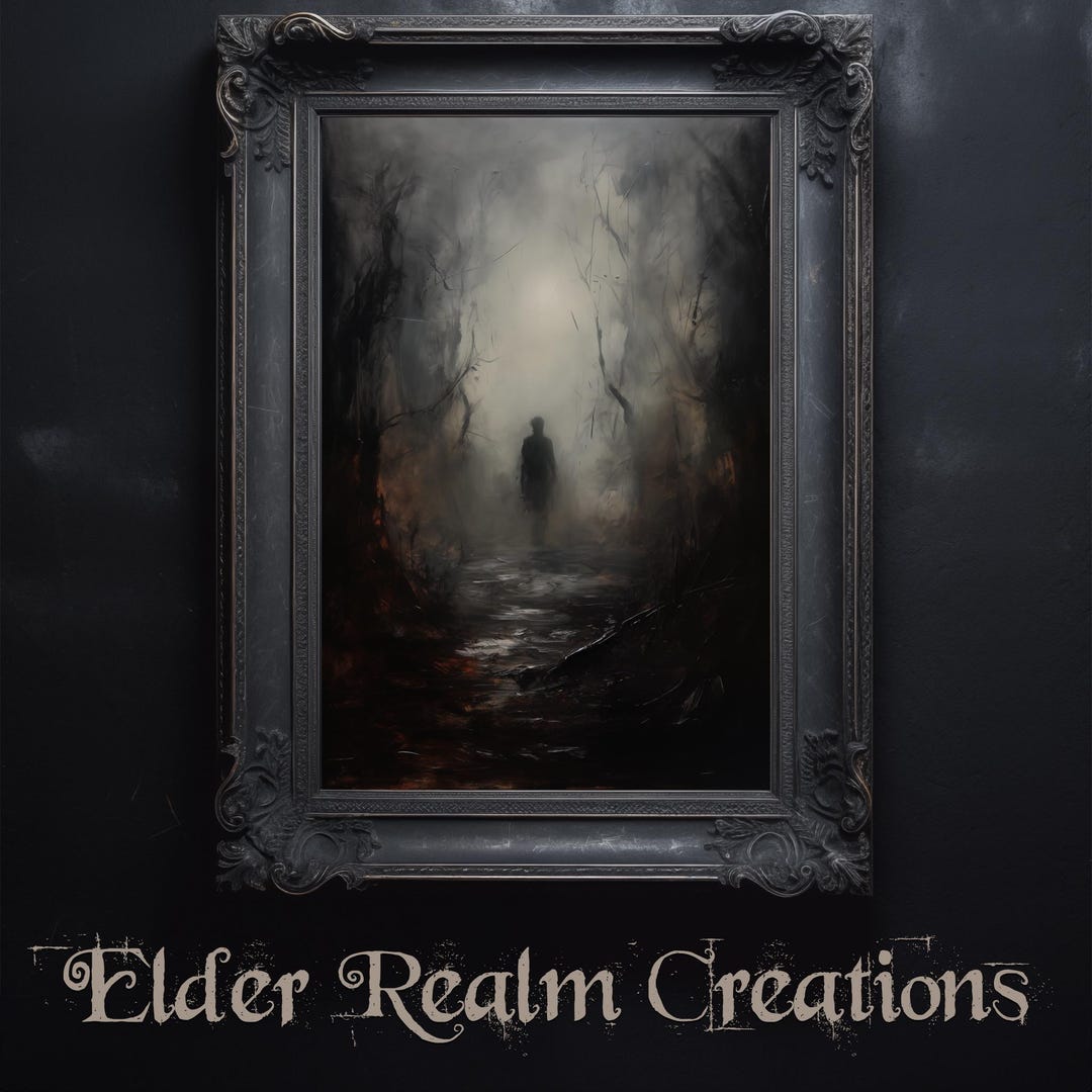 Misty Figure # Digital Art for Download. Scary Misty Forest. Mysterious ...