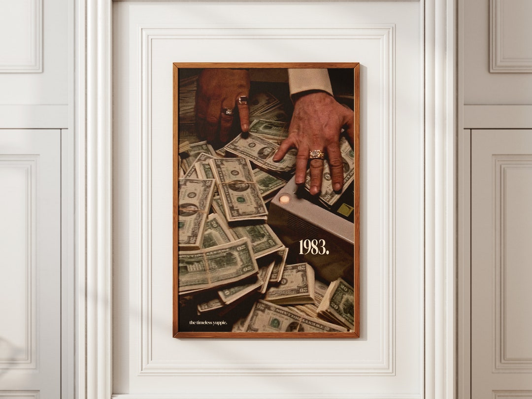 Scarface 1983 Money Counter Poster Movie Old Money Framed Print Wall ...