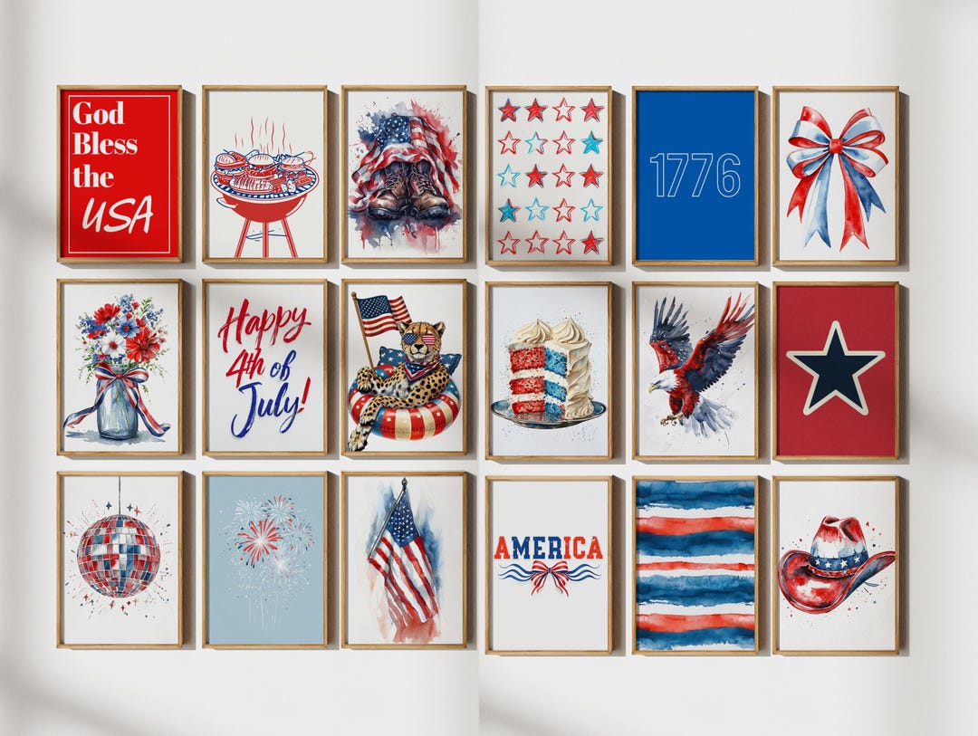 Fourth of July 20+ Bundle, America Wall Art, American Flag Printable ...