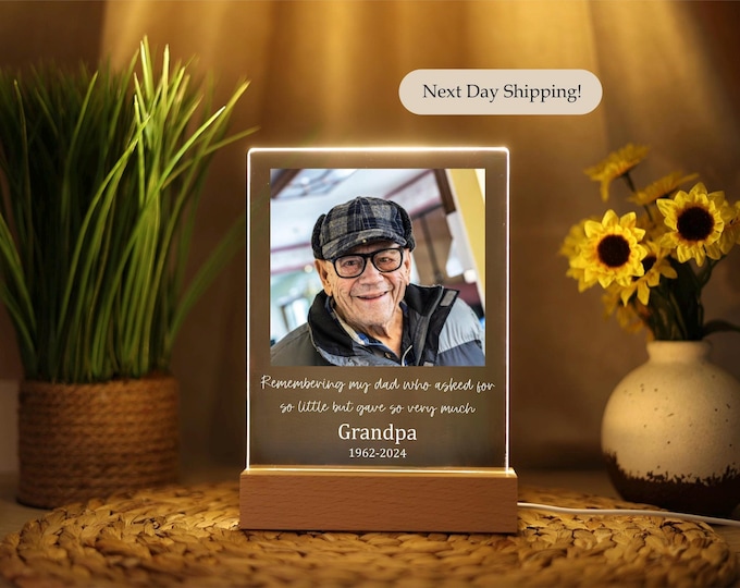 Custom Personalized Photo Picture LED Wood Stand Night Light Lamp in ...