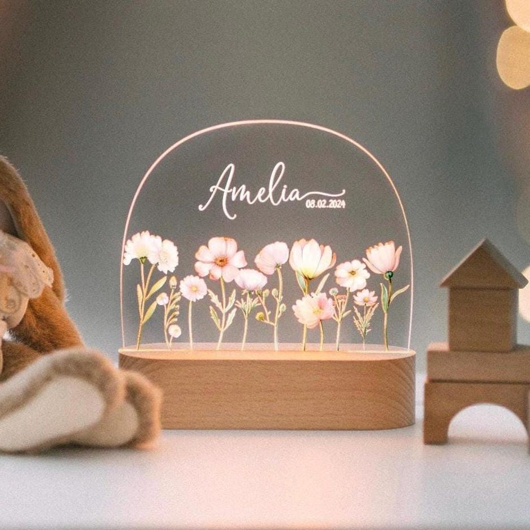 Baby Girl Night Light , Flower Girl Gift, Custom Name Night Light ...