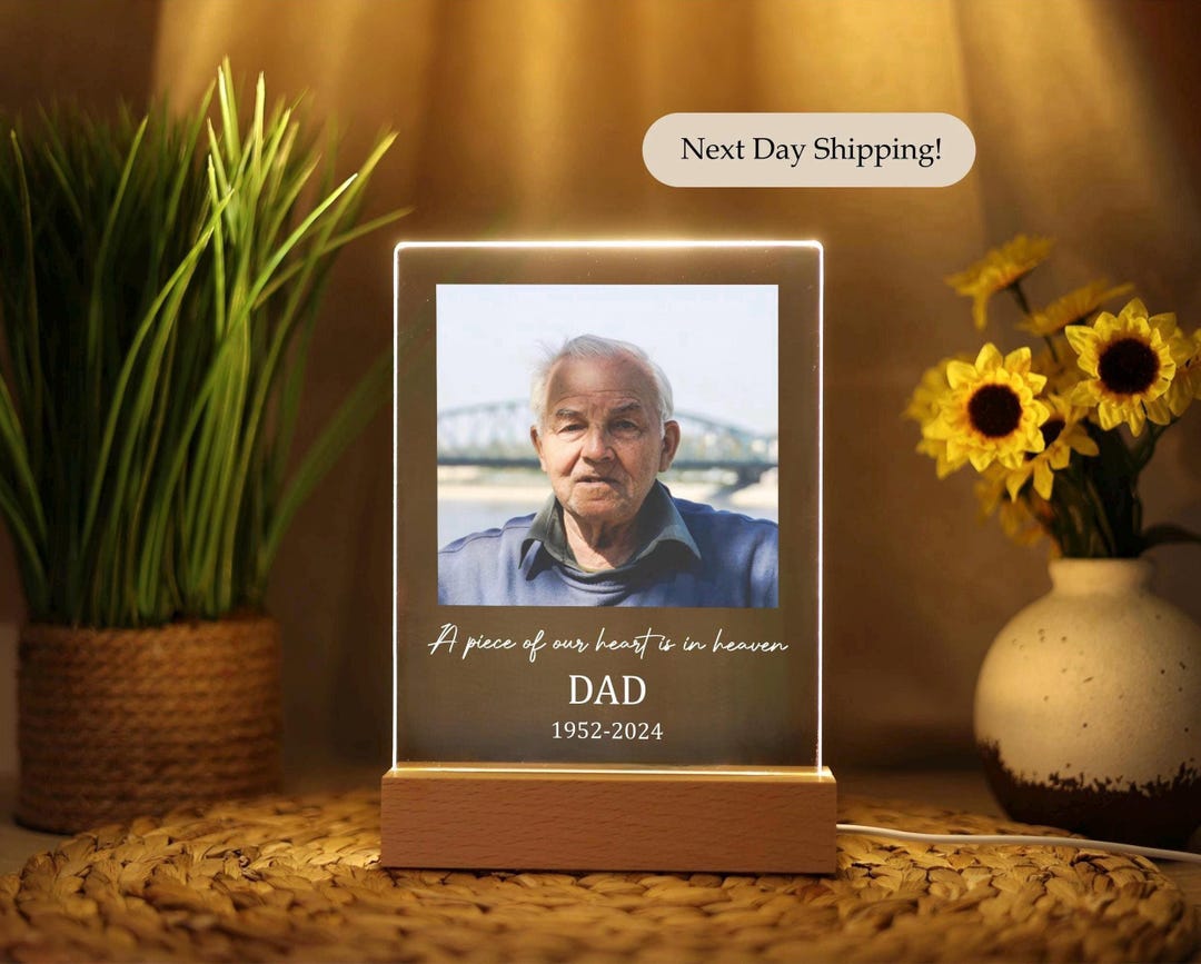 Custom Personalized Photo LED Wood Stand Room Night Light up Table Lamp ...