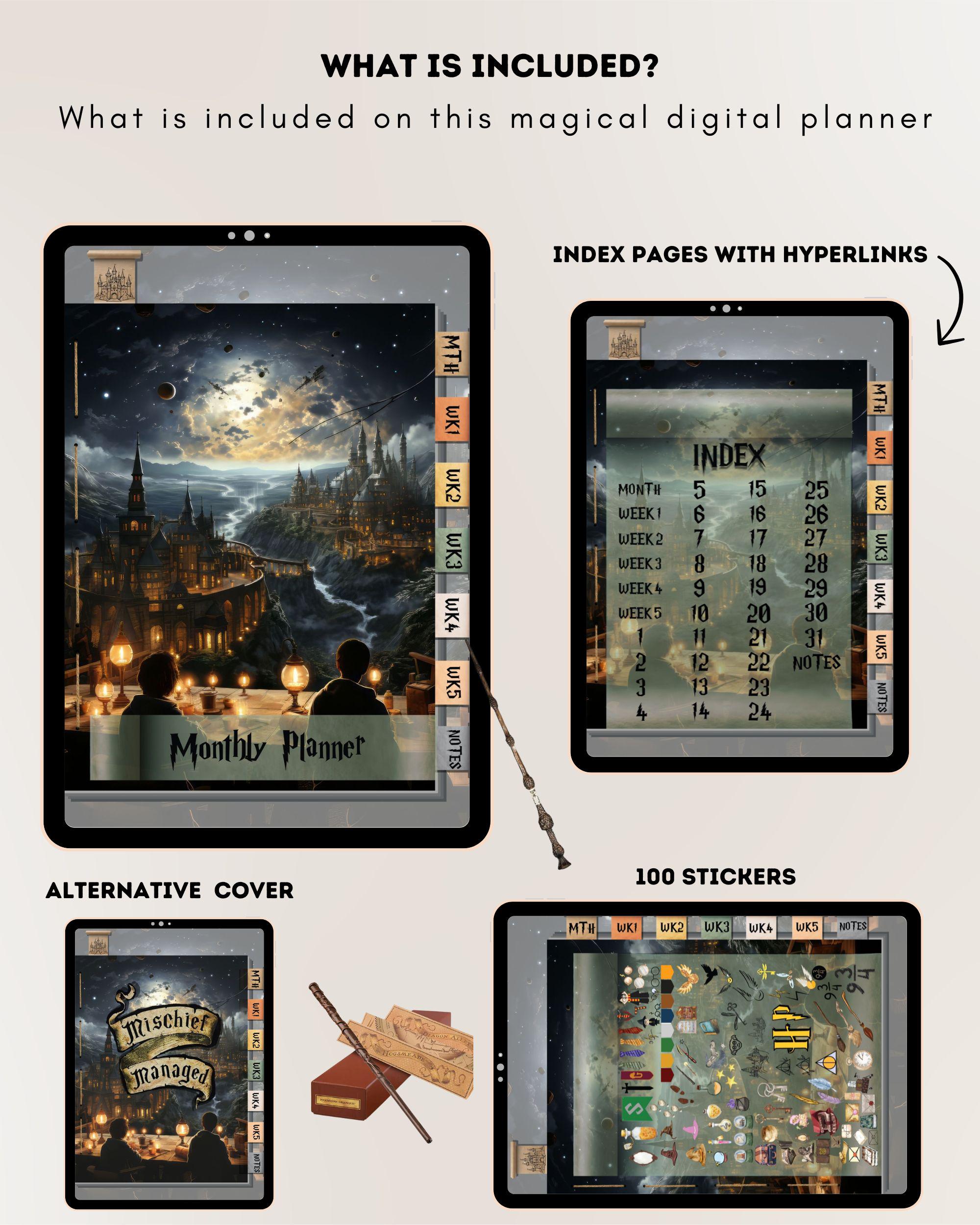 Wizard Digital Planner: Harry Potter Theme, Undated (PDF) - Etsy