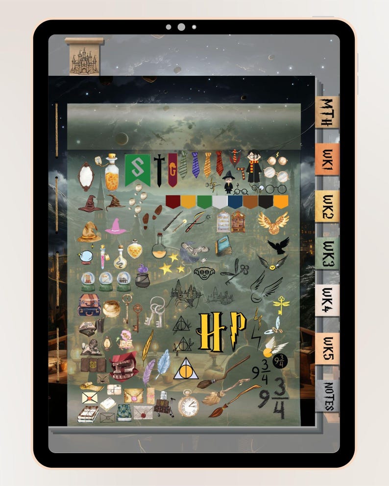 Wizard Digital Planner: Harry Potter Theme, Undated (PDF) - Etsy