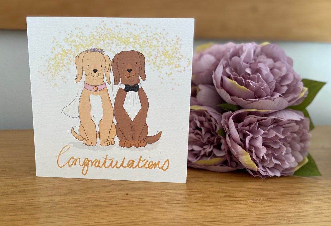 Congratulations Wedding Card Dogs - Etsy