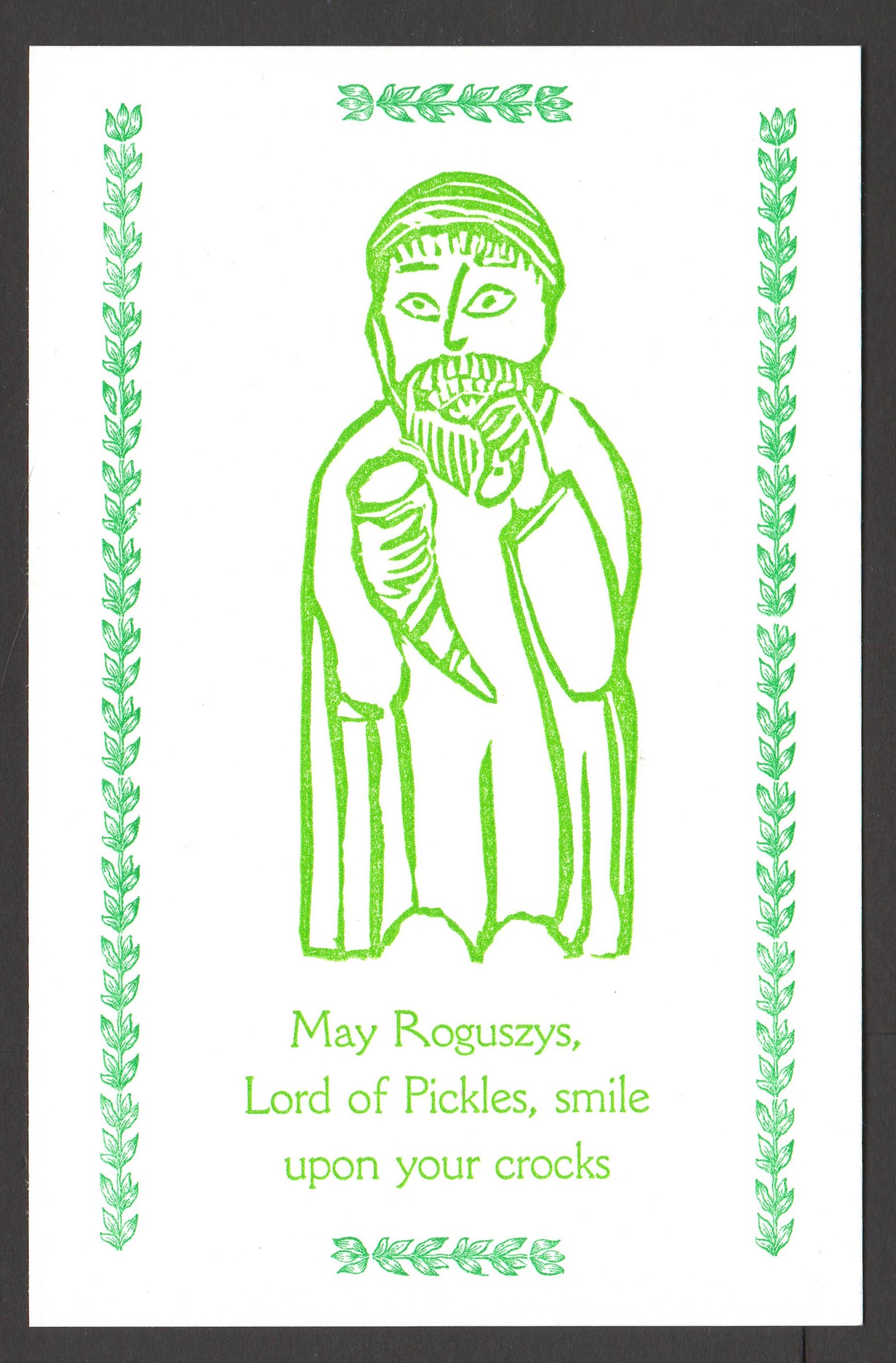 Roguszys: Lithuanian God of Pickles and Beer Card - Etsy