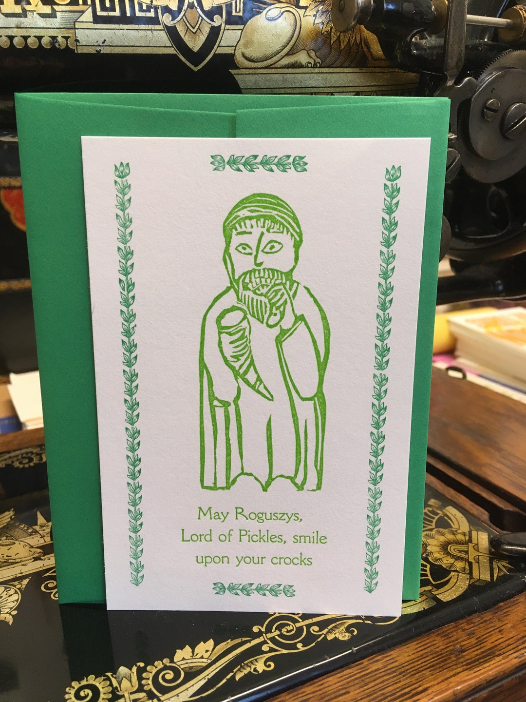 Roguszys: Lithuanian God of Pickles and Beer Card - Etsy