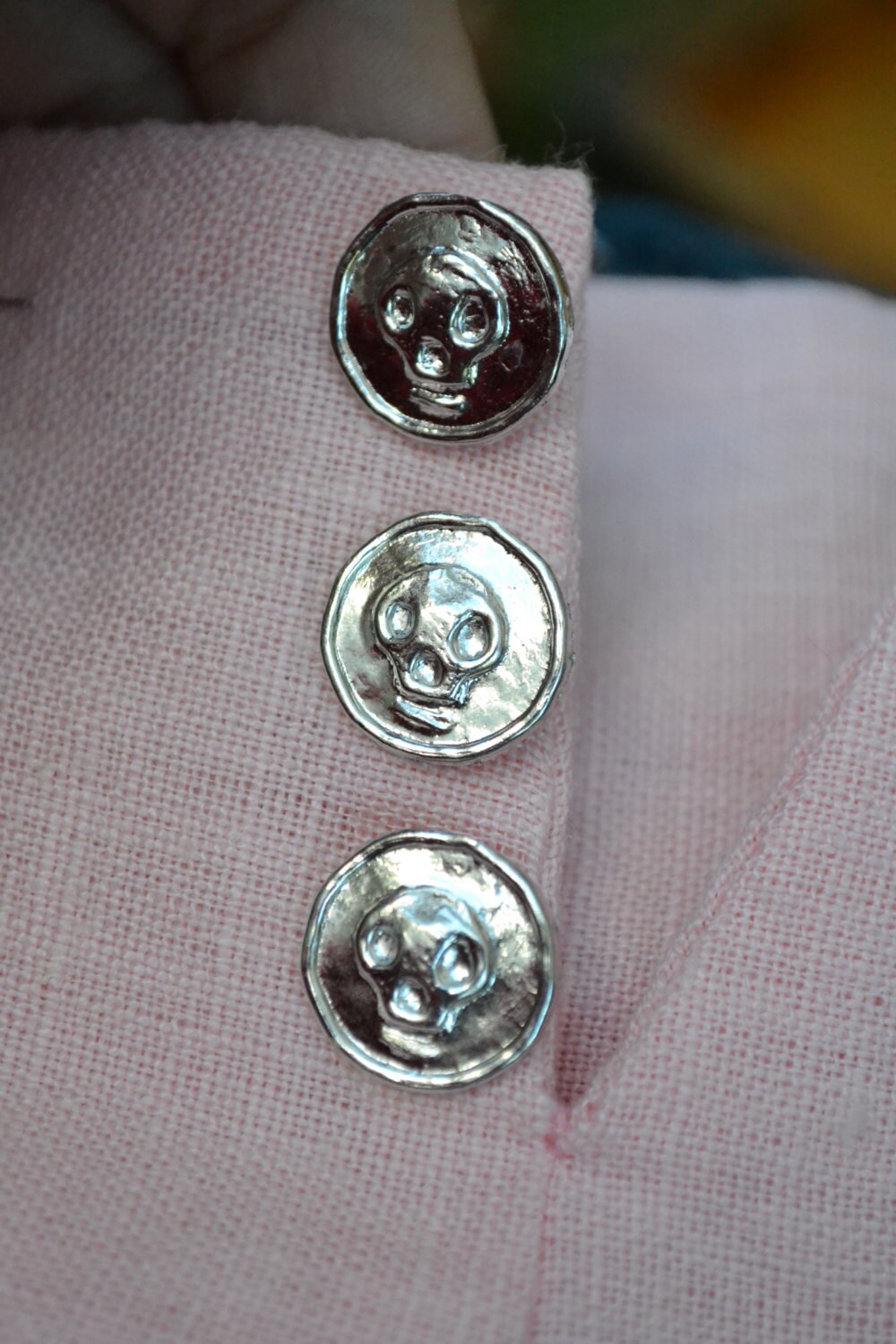 Five Pewter Skull Buttons - Etsy
