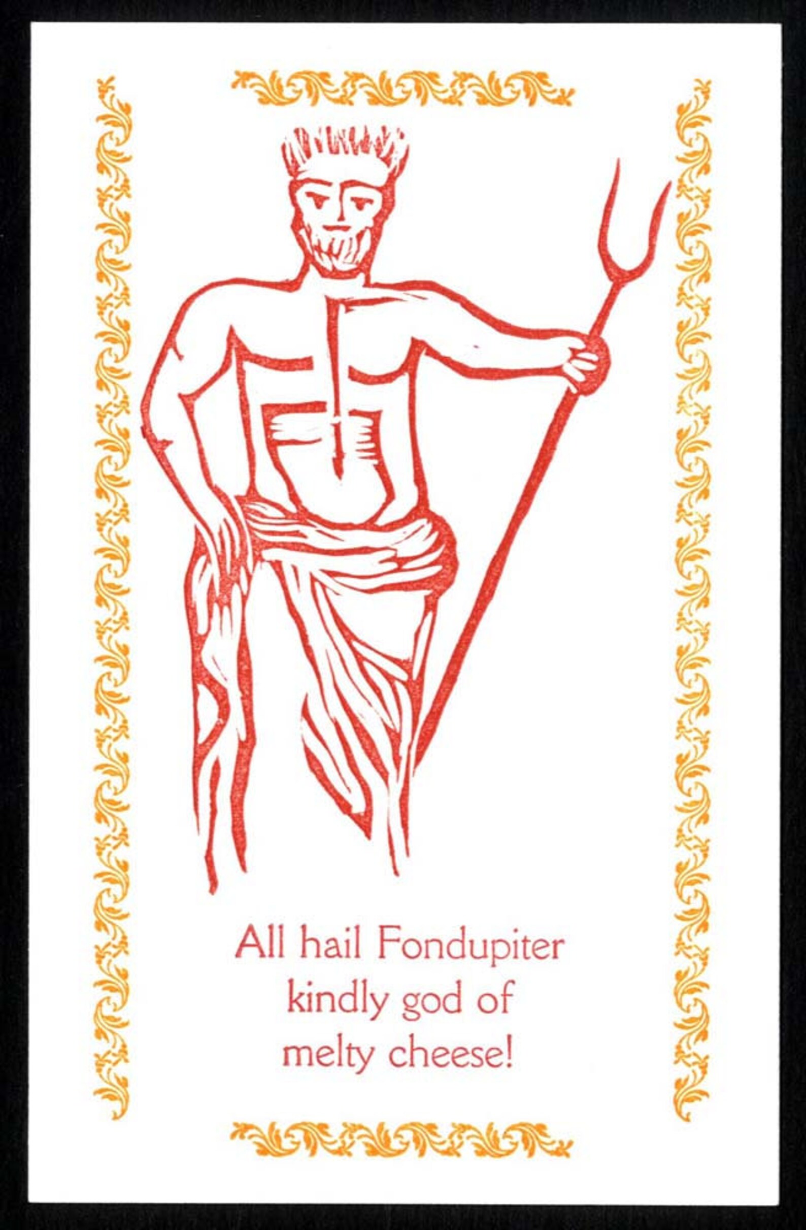 Fondupiter: God of Melty Cheese Card - Etsy